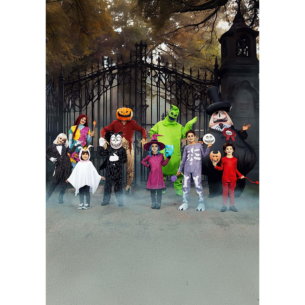 Adult Disney Lock Costume | Mens Nightmare Before Christmas Oogie Boogie's Gang Devilish Trick or Treater Full Outfit Large Red