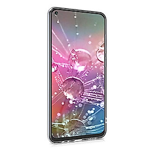 kwmobile Clear Case Compatible with Xiaomi Redmi Note 9 - Phone Case Soft TPU Cover - Cherry Blossoms Pink/Dark Brown/Transparent