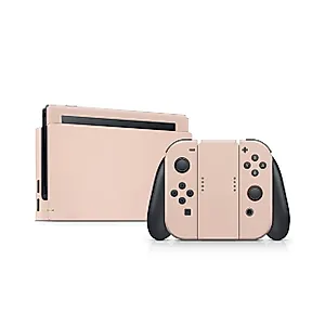 Tacky Design Classic Solid Colors Skin Compatible with Nintendo Switch Skin Wrap Cover, Peach Skin for Nintendo Switch Stickers, Premium Vinyl 3M Full Wrap Decal (Peach)