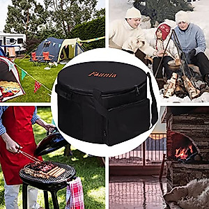 Outland Fire Bowl Carry Bag, Faunia 19-in Fire Pit Bag 600D Oxford Fabric Compatible with Outland Firebowl 893 870 823, Fire Pit Storage Case for RV Travel & Camping, Black, Bag Only