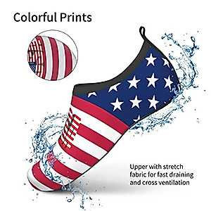 3D USA Flag Mens Woman Water Shoes Quick Dry Barefoot Shoe for Beach Surfing Swim Pool
