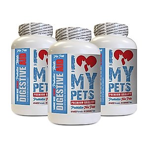 I Love My Pets pet Digestive enzymes for Dog - PET Digestive AID - Dogs and Cats - Best PROBIOTICS - Beef Liver for Dogs - 180 Treats (3 Bottle)