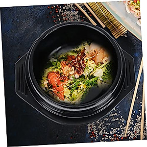 Yardwe 1 Set Korean Miso Soup Pot Korean Stone Pot Soup Pot with Lid Induction Stock Pot Earthen Pot Ramen Noodle Pot Induction Stew Pot Practical Stew Pot Ceramic Kitchen Cooking Pot Pan