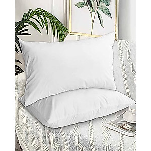 Edwiinsa White Pillow Covers King Standard Set of 2 Bed Pillow, Modern Simple White Backdrop Plush Soft Comfort for Hair/Skin Cooling Pillowcases with Envelop Closure 20''x36''