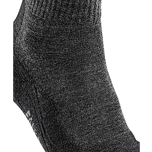 FALKE Women's TK2 Explore Wool Hiking Socks, Mid Calf, Medium Padding, Athletic, Breathable Quick Dry, Merino Wool, Grey (Smog 3150), 5-6, 1 Pair