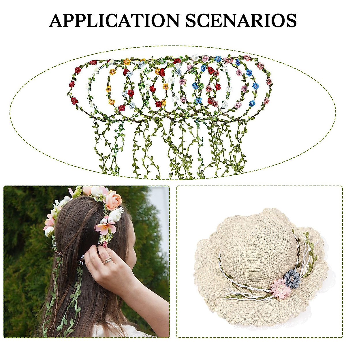 2 PCS 66ft Artificial Vines Artificial Eucalyptus Leaf Garland Fake Hanging Plants Leaves Ribbon Green Leaves Ribbon Decorative for Baby Shower Home Wedding Party Balloon Garland DIY Craft