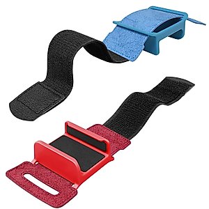 Wrist Bands Compatible with Just Dance 2025 2024 2023 & for Zumba Burn It Up for Joy Con, 2 Pack Adjustable Elastic Straps for Nintendo Switch & OLED Controllers Game for Adults and Kids Red/Blue