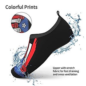 Puerto Rican Flag Logo Water Shoes Outdoor Exercise Water Shoes Adult Water Shoes Necessities for Men Women Water Games Black
