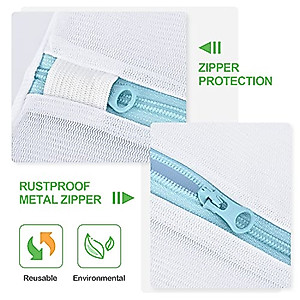 OTraki Large Mesh Washing Bag 43 x 35 in XL Laundry Bag Jumbo Washer Machine Net Protector for Travel Camp College Student Dorm Delicates Coat Dress Bedding Blanket Sheet Robe Cleaning Organizer Blue