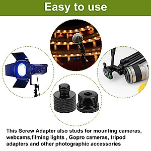 Frienda 8 Pieces Mic Stand Adapter Mic Thread Adapter Set 5/8 Female to 3/8 Male and 3/8 Female to 5/8 Male Screw Adapter Thread for Microphone Stand Mount to Camera Tripod Adapter