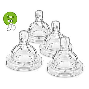 Philips Avent Anti-Colic Baby Bottle Slow Flow Nipple, 4pk, Flow 2, SCF422/47