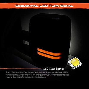 AKKON - For 03-06 Silverado Sierra Pair of Powered + Heated Glass + Sequential Turn Signal Side Black Towing Mirrors