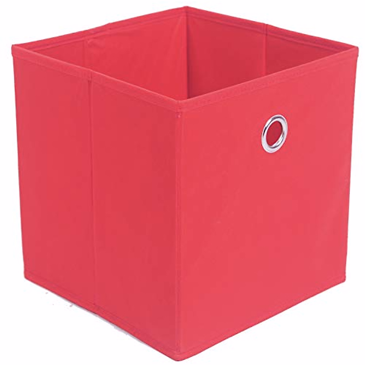 Amborido Storage Cubes Foldable Drawers Office Toys Room Organizer Cubby Clothes Fabric Kids Bins 6 Pack (Red)