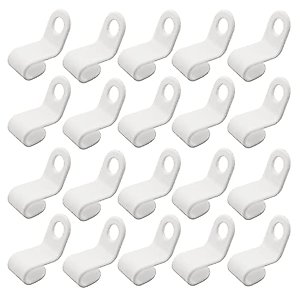 ZRM&E 20pcs Multi-Function Wardrobe Space-Saving Stack Hanger Hooks Clothes Hanger Linking Hooks Connect Hooks for Bedroom, White