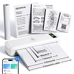 Phomemo Portable Printers Wireless for Travel, Inkless Printer Thermal M835, Mobile Printer Bluetooth Support 8.5"/A4/4.33"/3.15"/2.08" Thermal Paper Roll, Compact Printer Compatible with iOS&Android