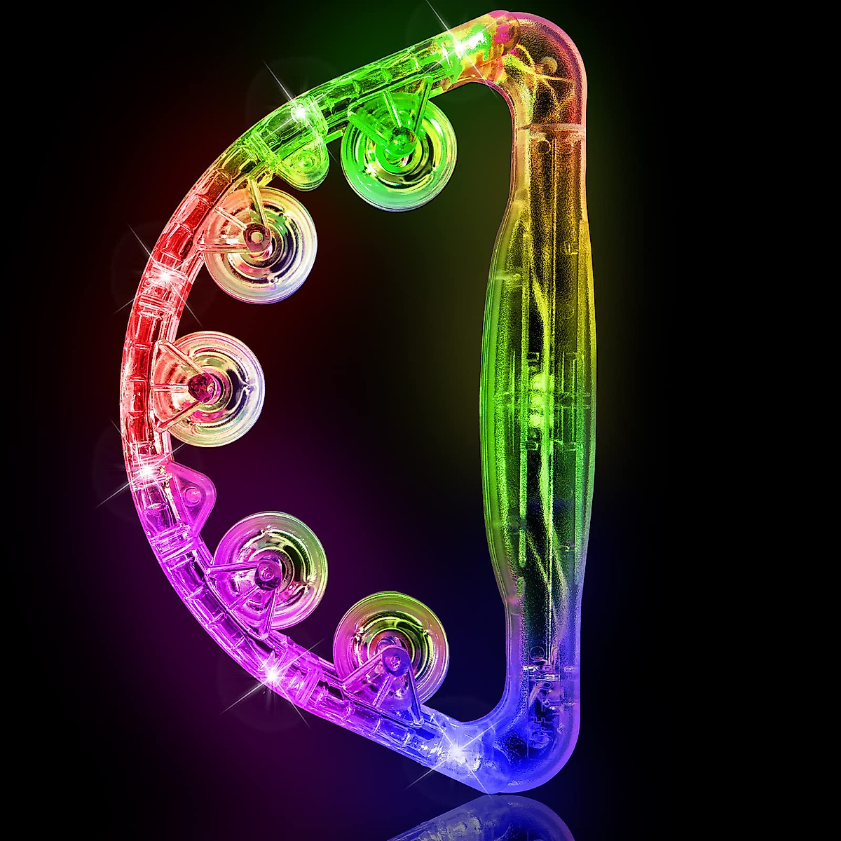 Aywewii LED Tambourine, Light Up Toys Handheld Musical Flashing Tamborine Autism Toys Party Supplies for Birthday Anniversaries Gifts for Kids Adults Teens