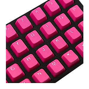 TAI-HAO 42 Rubber Gaming Keycaps Compatible with All MX Types Keyboards - Neon Pink