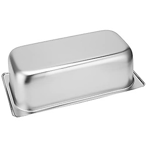 SINJEUN 8 Pack 1/3 Size x 4 Inch Deep Hotel Pan, Commercial Stainless Steel Pan Steam Pan for Restaurant, Hotel, Catering, Silver