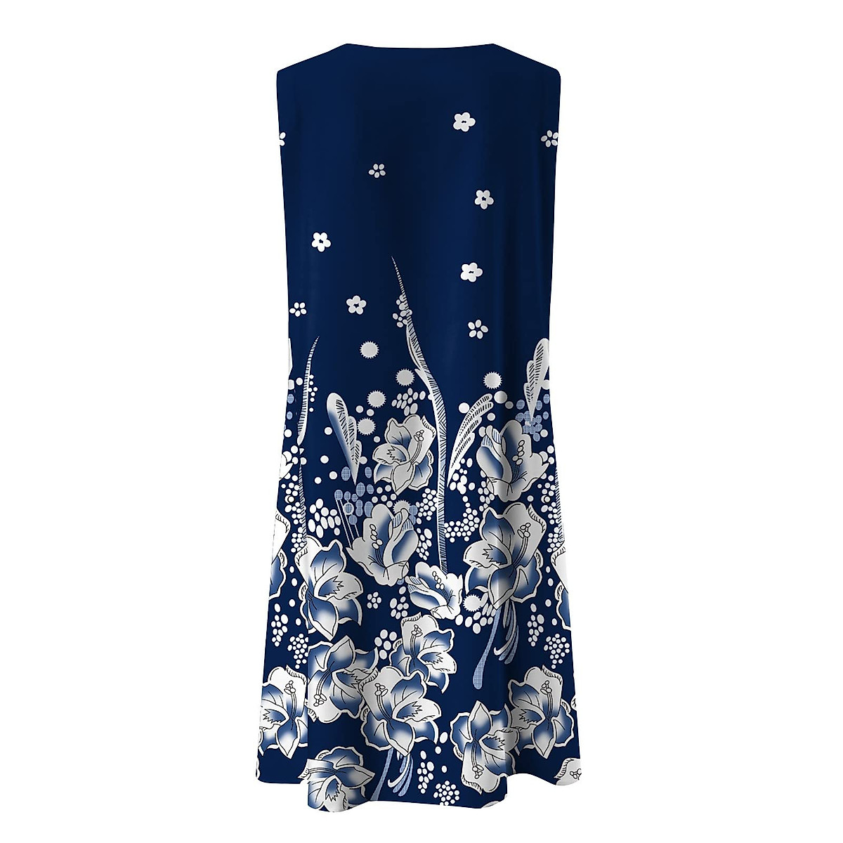 Office Dresses for Women for Work Women Summer Fashion Casual Sleeveless Floral Print Hollow Out V Neck Sundress Loose