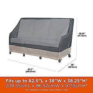 MODERN LEISURE Renaissance Ultralite Outdoor Patio Loveseat Cover - Water Resistant (82.5 W x 38 D x 38.25 H Inches) Gray and Atmosphere, Model 3020