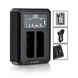 USB Dual Battery Charger for Fujifilm NP-95 FinePix X100 X100S X-S1 X30 X100T FinePix Real 3D W1 FinePix F31fd FinePix F30 and Ricoh DB-90 GXR GXR Mount A12 GXR P10