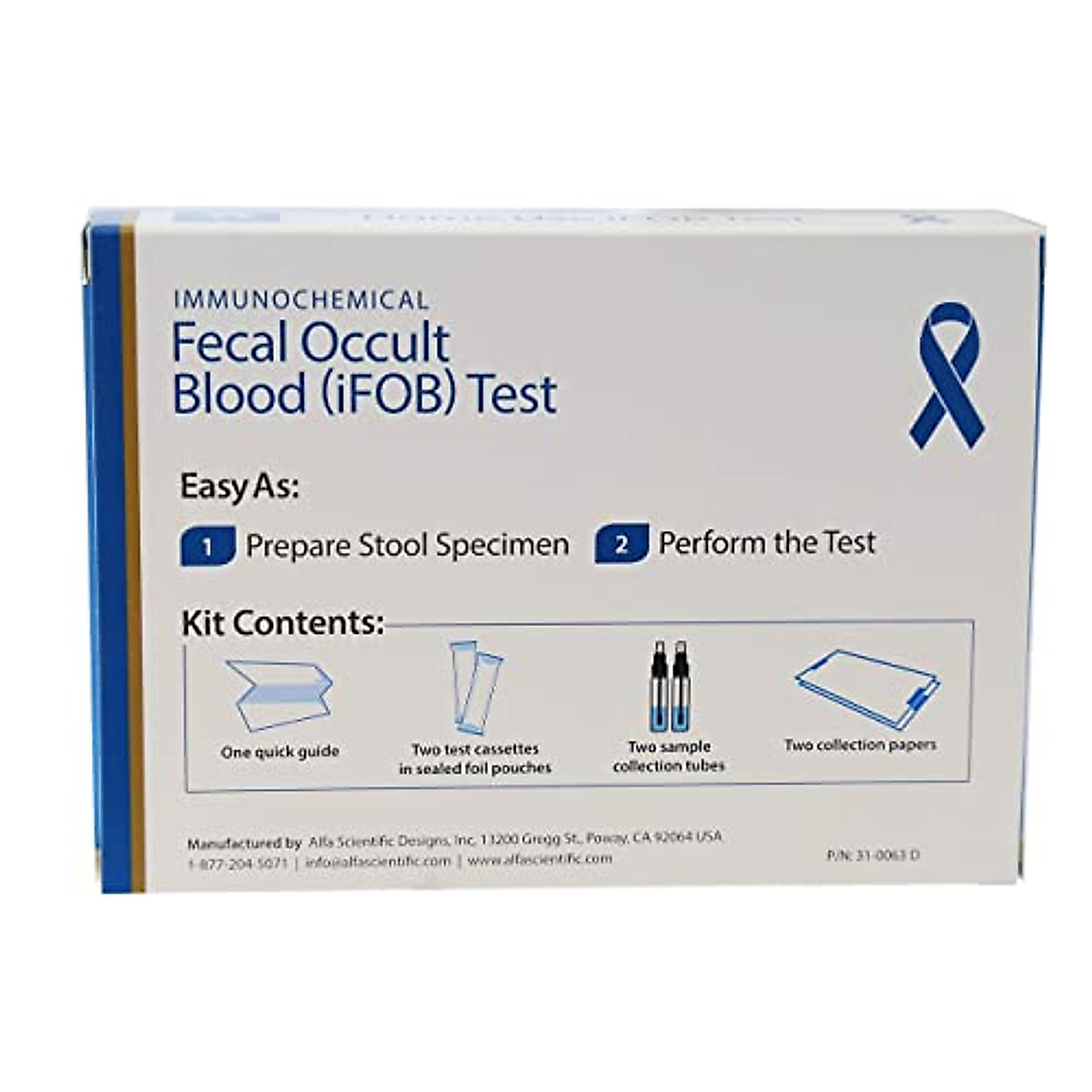 immunochemical Fecal Occult Blood (iFOB) Home Test and Stool Test for Colorectal Diseases - 2 Pack