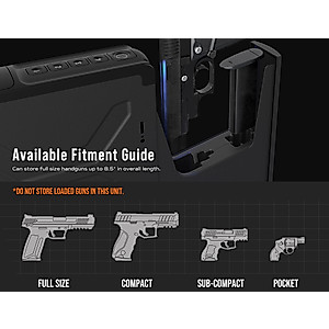 RPNB Gun Safe,Mounted Biometric Nightstand Handgun Safe with Quick Access Sliding Door, Pistol Safes for Wall Bedside Desk Vehicle with the Fingerprint, Keypad, Pistol Holder,Carbon Knight Series