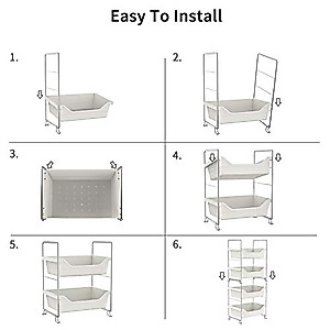 2-Tier Bathroom Countertop Organizer, Cosmetic Storage Shelf , Vanity Tray Cosmetic Skincare Makeup Storage, Kitchen Spice Rack , Silver&White