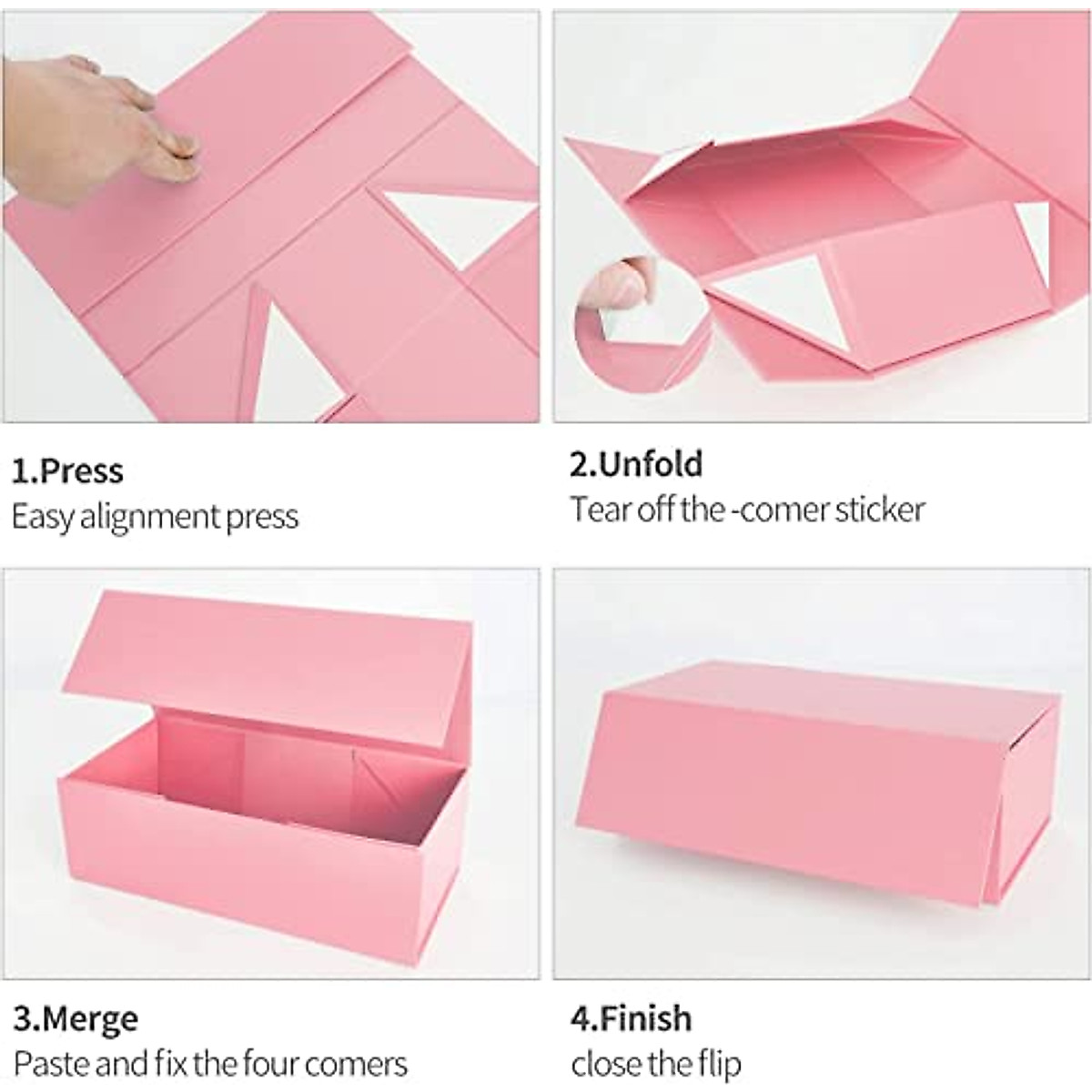 Pink Gift Box 10" x 6" x 3" with Magnetic Closure Lid Gift Box for Presents,Bridesmaid Gifts Box,Cute Box,Birthday Gift box,Luxury for Gift Packaging, Magnetic Gift Box for Wrapping Gifts (Pink)
