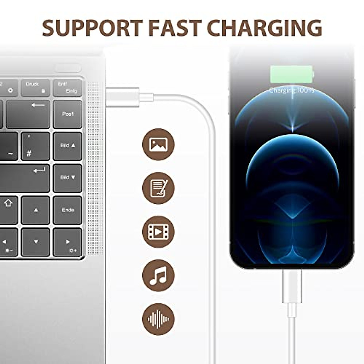 XNMOA 20W USB C PD Wall Charger, Type C Power Adapter with 3FT Charger Cord for iPhone 14 13 12 11 Pro Max, iPad Pro, Phone Charger Cable 3ft Quick Charge Data Sync Cord with Wall Plug with USB C