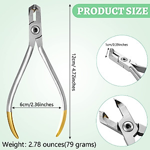 Braces Wire Cutter Hard Wire Cutter Pliers Wire Cutters Braces Stainless Steel Brace Removal Tooth Pulling Kit Tool for Cutting Titanium Alloy Archwire (Distal End Cutter, 1 Pack)