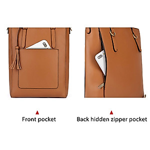 ECOSUSI Tote Bag Convertible Backpack Purse for Women Vegan Leather Handbag Multifuction Shoulder Bag