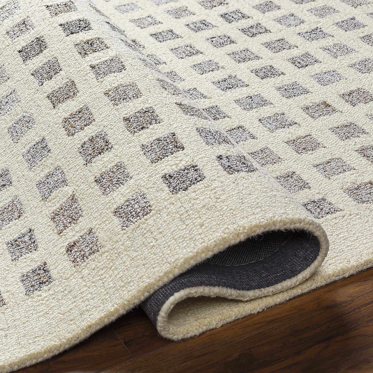 Hauteloom Harib Wool Living Room, Bedroom Area Rug - Beige, Purple, Gray - 8' x 10'