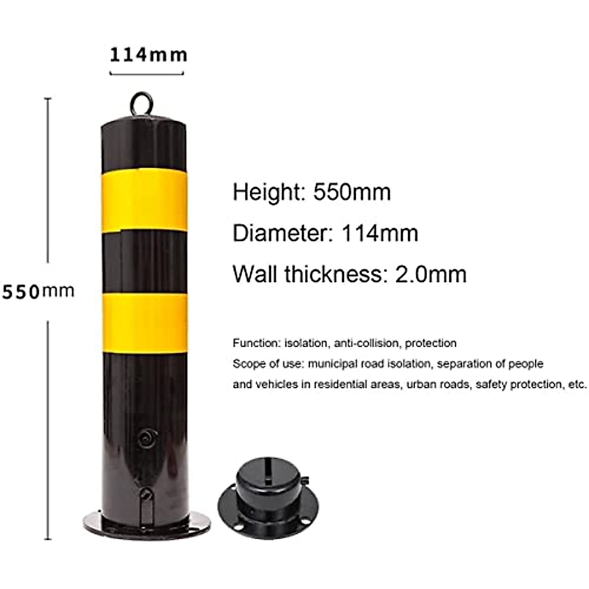 NOGRAX Parking Post, Parking Barrier, for Parking Lot Road Traffic Cones,Car Ground Lock, Parking Space Lock, Parking Pile, Ground Pile, Warning Column Parking