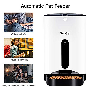 Giantex Automatic Pet Feeder Food Dispenser for Dogs, Cats, 4.3L Large Capacity, Wi-Fi Enabled App for iPhone and Android, Distribution Alarms, Portion Control, Timer Programmable, Up to 4 Meals A Day