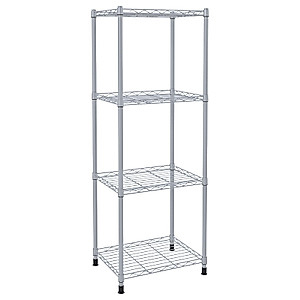 ZHAZHADI 4 Tier Fixed Layer Spacing Storage Shelf Metal Storage Rack Wire Shelving Unit Storage Shelves Metal 528Lbs Capacity 17" L x 13" W x 47" H for Pantry Closet Kitchen Laundry Grey