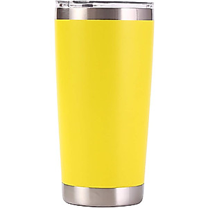 20 oz Stainless Steel Double Wall Vacuum Vasos Travel Cup Tumbler Thermal Coffee Mug Cup With Lid (yellow)