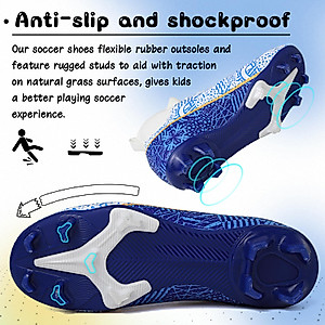 Soccer Cleats Kids Boys Girls Football Cleats Zapatos de Futbol Outdoor Soccer Shoes Tacos de Futbol Para Niños Youth Baseball Cleats Professional Training Football Shoes Turf High Top Football Boots