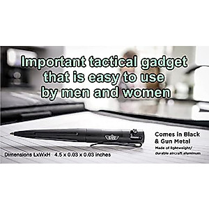 UZI Tactical Bolt Action Pen, Ultra Durable Aircraft Aluminum (UZI-Tacpen15-GM) Ballpoint Writing Tactical Pen Gun Metal