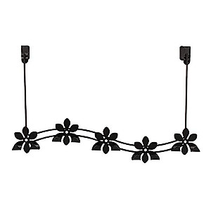 Spectrum Diversified Over The Door Flower 5-Hook Rack, Black