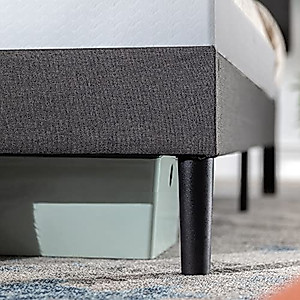 ZINUS Cambril Upholstered Bed Frame / Durable Steel Support / Bed Frame for Box Spring & Mattress / Easy Assembly, Queen Dark Grey