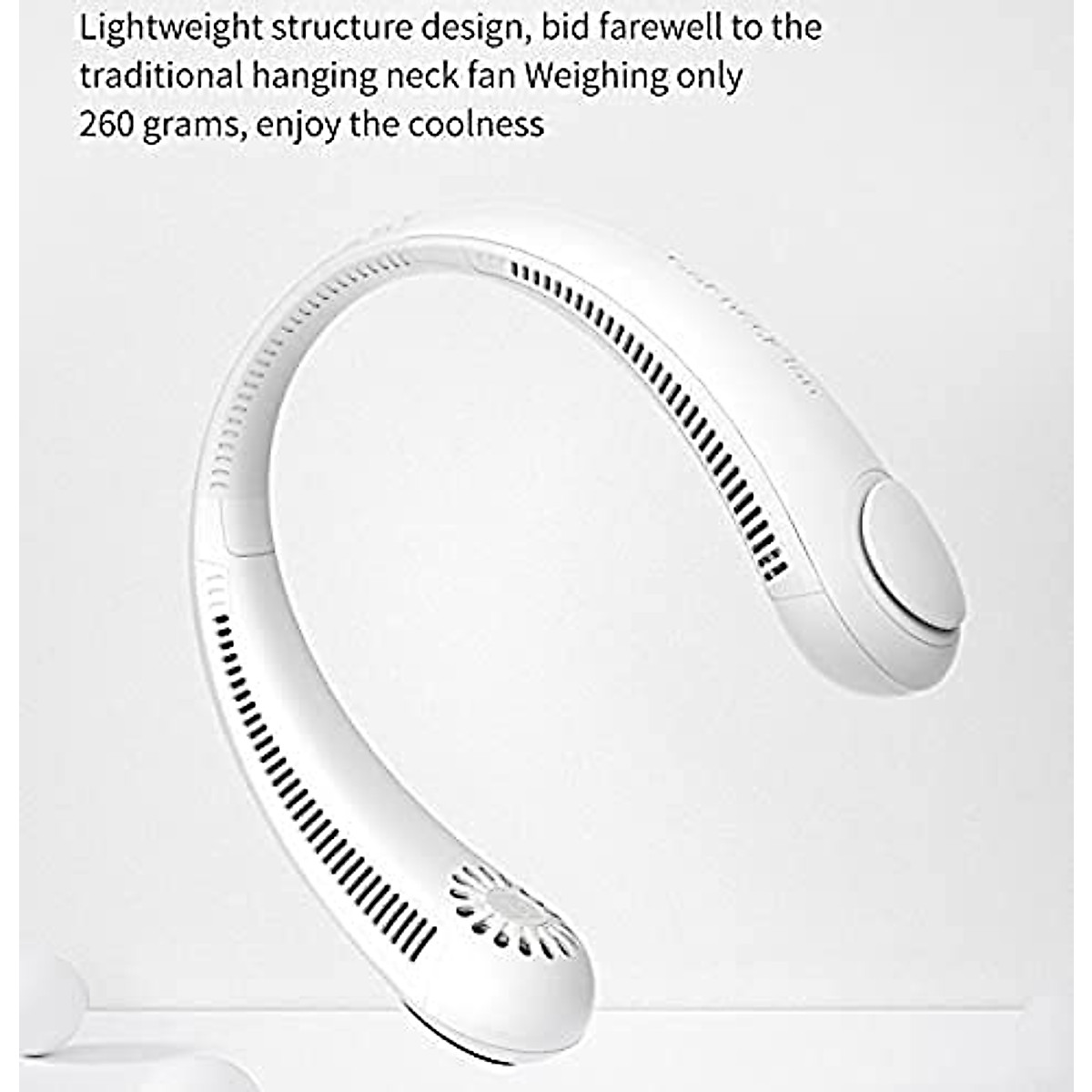 MASKROUSA Portable Neck Fan - Rechargeable Personal Air Cooler Fan, Hands Free Bladeless Neck Fan, 3 Wind Speed and Low Noise with Lightweight, Wearable Neck Cooling Fan