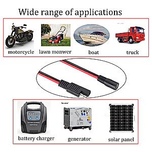 HCFeng 14AWG SAE to DC Power Cable SAE to DC5521 Female Adapter Cable withDC8*0.9/6.5*3/5.5*2.5/4*1.7/3.5*1.35(MM)/SAE Polarity Reverse Adapter for Solar Panel Charger (2ft/60cm)(2pack)