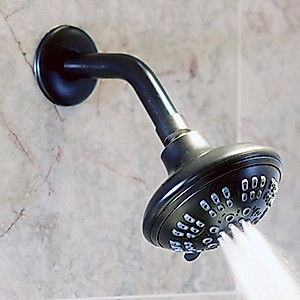 6 Inch Shower Arm And Flange - Solid Stainless Steel, Wall-Mounted For Fixed Shower Head & Handheld Showerhead Mounts - Aqua Elegante - Oil-Rubbed Bronze
