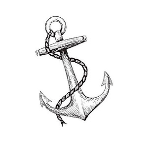SanerLian Anchor Ship Temporary Tattoo Sticker Waterproof Vintage Adult Men Women Hand Arm Shoulders Body Art 10.5X6cm Set of 24 (SF188)