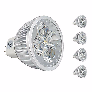 CTKcom 5W MR16 LED Bulbs (4 Pack), 120V G5.3 Base LED Spotlight,Equal to 50W Halogen Bulbs,6000K Cool White 400LM Spotlight for Landscape Accent Recessed Track Lighting Bulbs