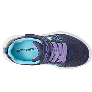 Skechers Microspec Plus-Swirl Sweet Sneaker, Navy/Multi, 13 US Unisex Little Kid