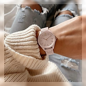 MVMT Coronada Ceramic Women’s Wristwatch - Analog Watch for Women - Water-Resistant 3 ATM/30 Meters Minimalist Women’s Watch - Small, Metal Watch with Interchangeable Bands - 36mm