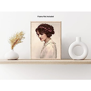 Poster Master Vintage Photograph Poster - Retro Portrait Print - 8x10 UNFRAMED Wall Art - Gift for Artist, Friend - Lily Elsie, English Actress, Beautiful Woman, Fashion - Wall Decor for Home, Office