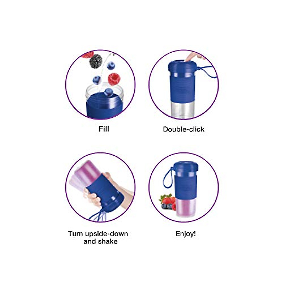 Salton Portable Blender - Blue, 300 ml